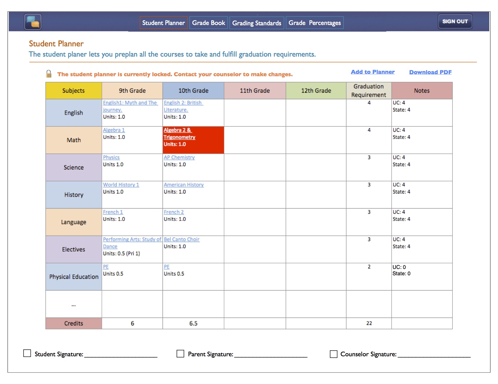 Image Gallery Student Planner